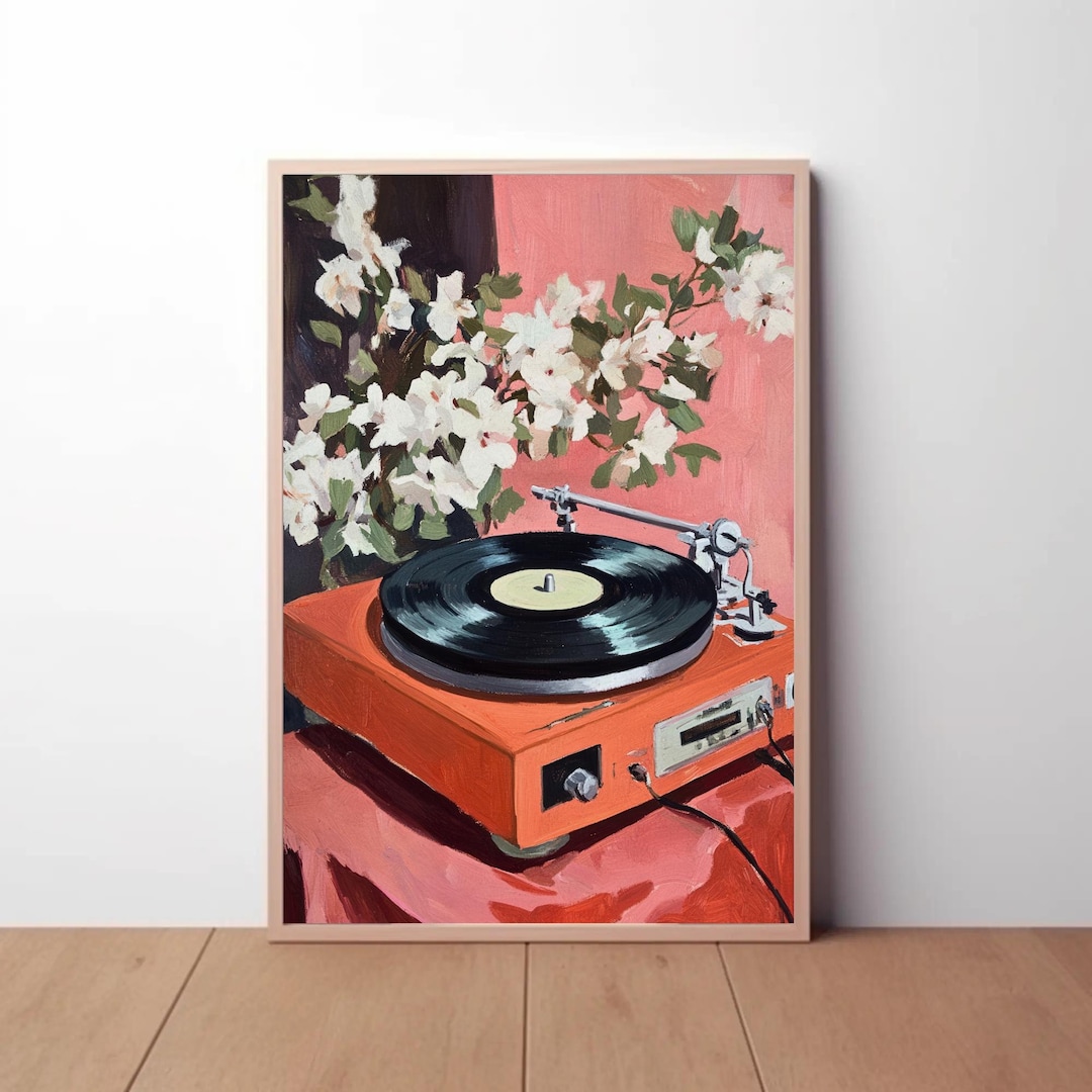 Music Posters Vintage Record Player Art Print Whimsical Retro Wall Art ...