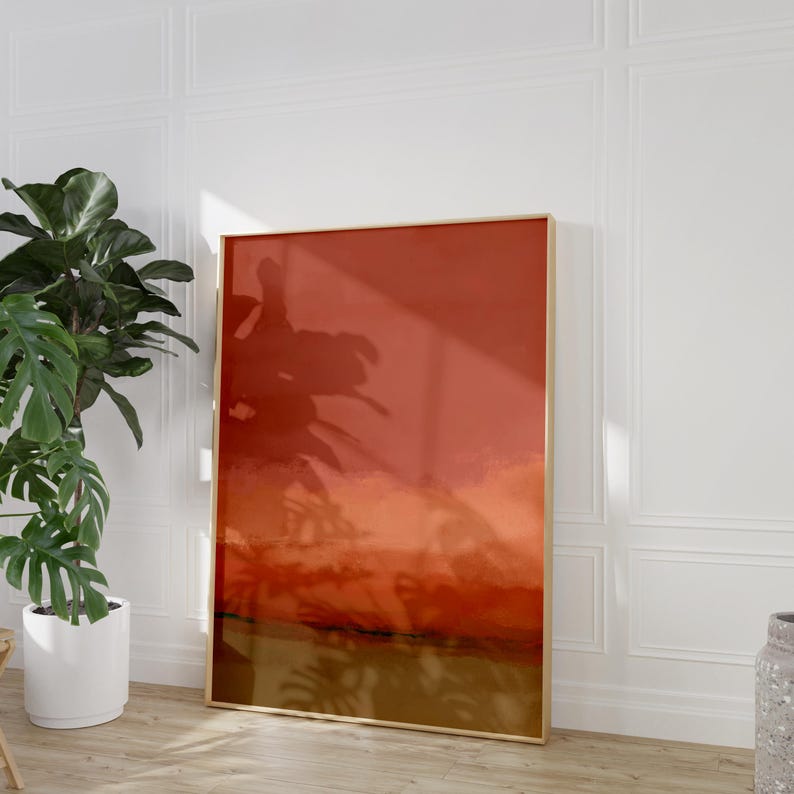 Soft Rust & Terracotta Gradient Art Print | Earth Tones Wall Art | Warm ...