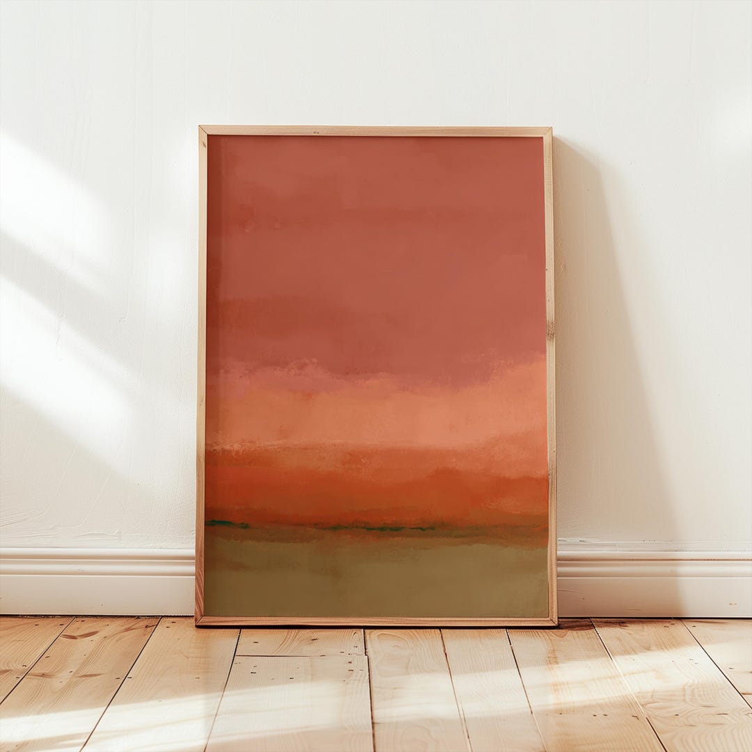 Soft Rust & Terracotta Gradient Art Print | Earth Tones Wall Art | Warm ...