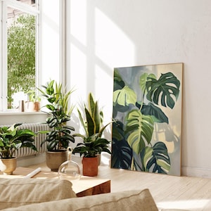 Monstera Painting | Botanical Art | Monstera Posters | Elegant Decor ...