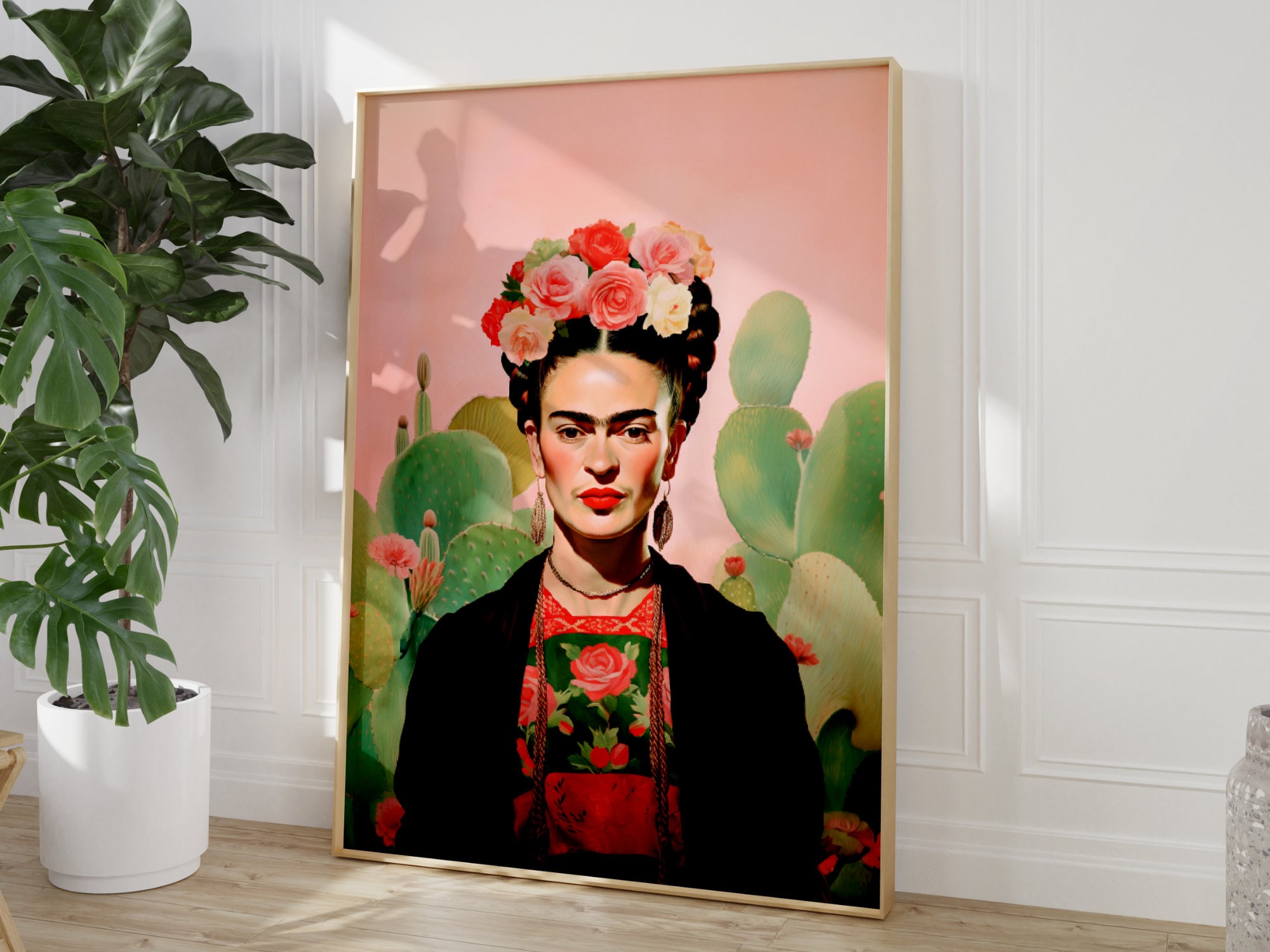 Frida Kahlo Poster Frida Kahlo Art Print Pink Frida Wall Art Feminist ...
