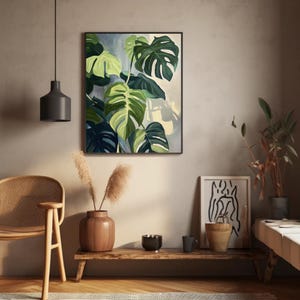 Monstera Painting | Botanical Art | Monstera Posters | Elegant Decor ...