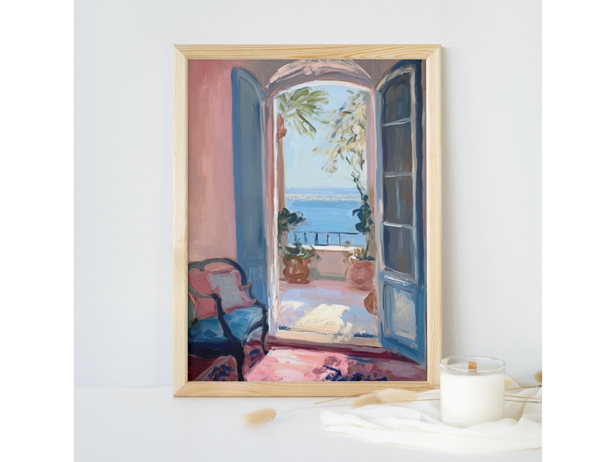 Matisse open window | Matisse inspired sea view art print | pastel ...