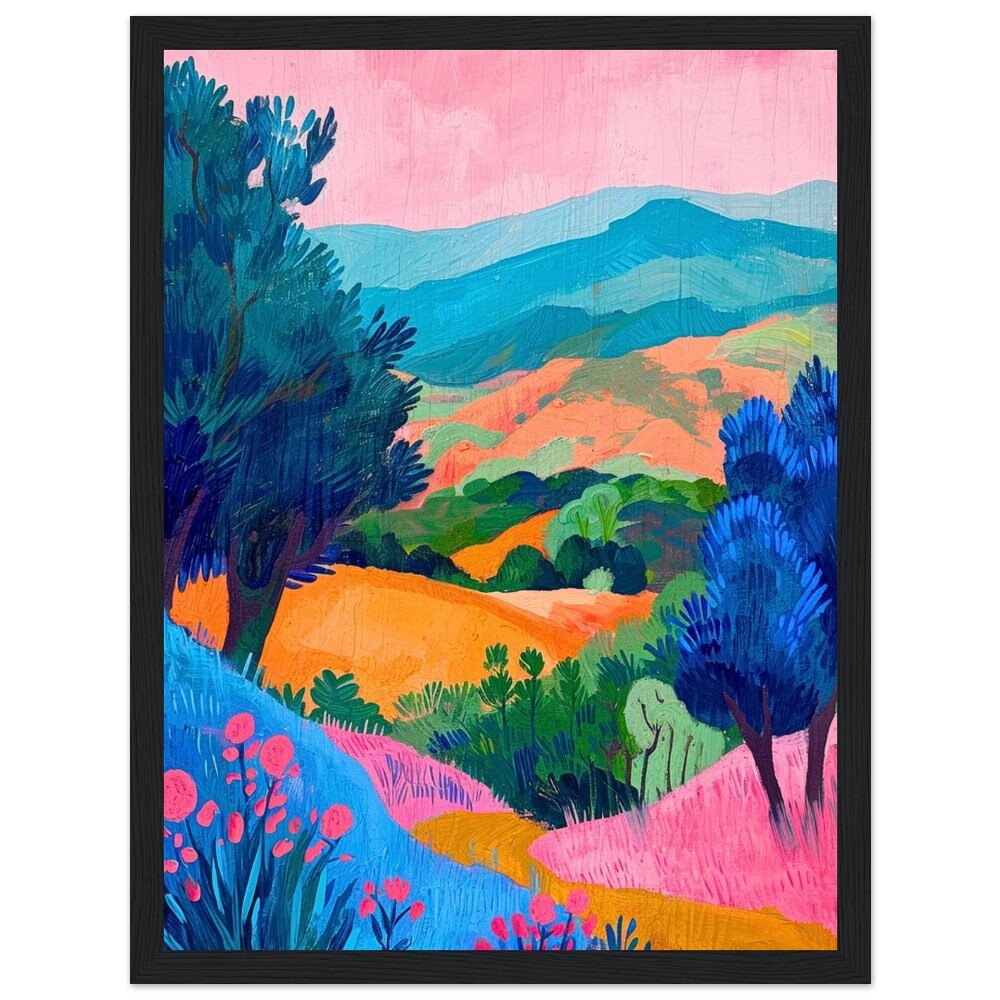 Enchanted Poster Dopamine Decor Whimsical Neon Poster Mountains Art ...