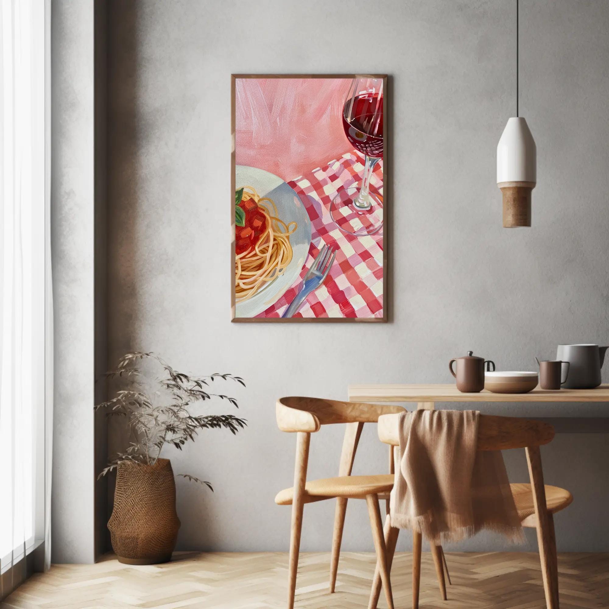 Spaghetti Poster Pasta Wall Art Kitchen Posters Italian Food Art Print ...