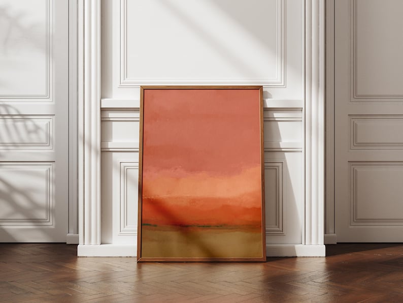 Soft Rust & Terracotta Gradient Art Print | Earth Tones Wall Art | Warm ...