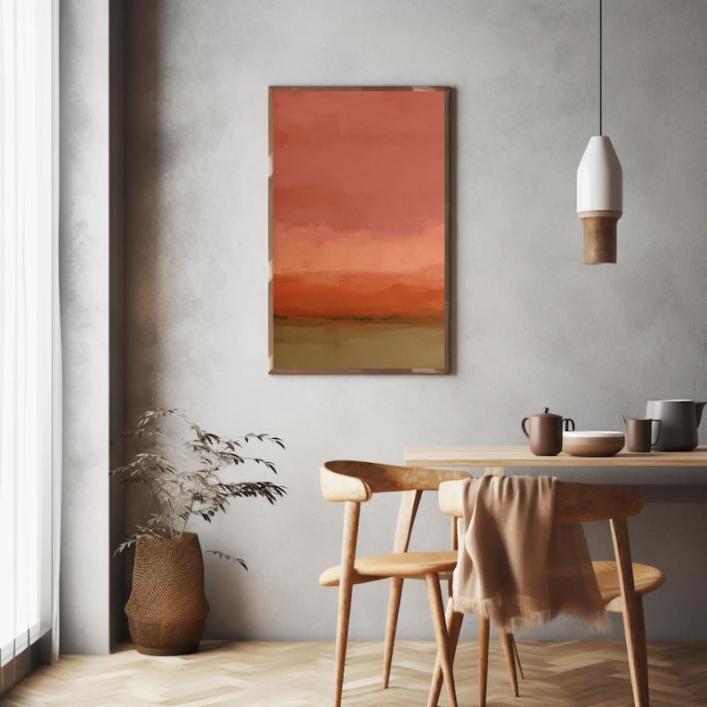 Soft Rust & Terracotta Gradient Art Print | Earth Tones Wall Art | Warm ...