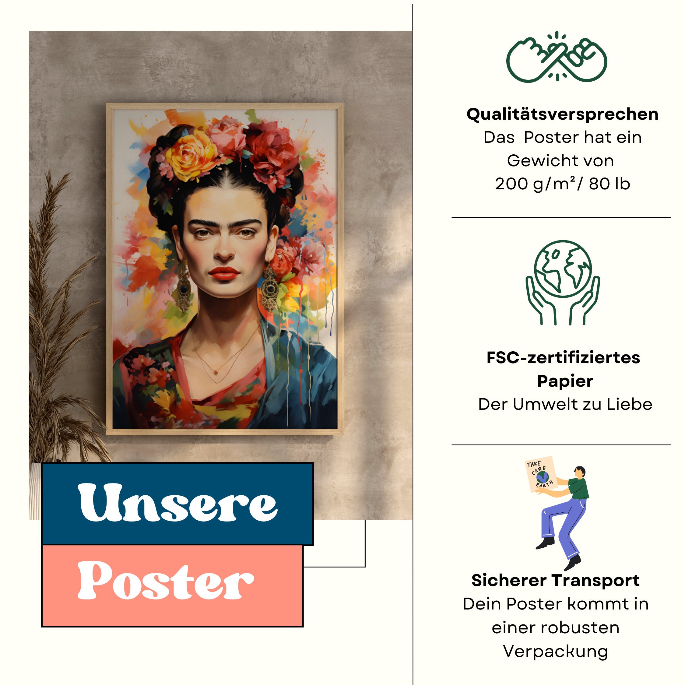 Affiche Frida Kahlo Impression d'art Frida Kahlo Idée cadeau Frida ...
