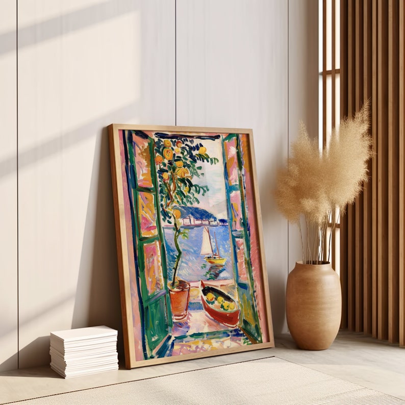 Matisse Open Window | Lemons Poster | Matisse Inspired Lake View Poster ...