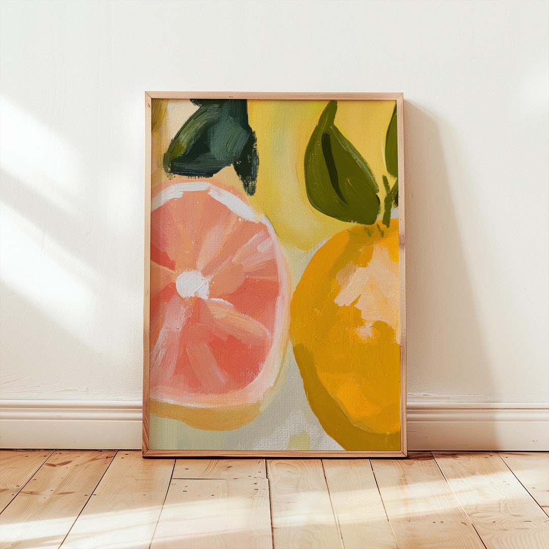 Fruit Painting | Grapefruit Posters | Foodie Posters | Citrus Fruit ...