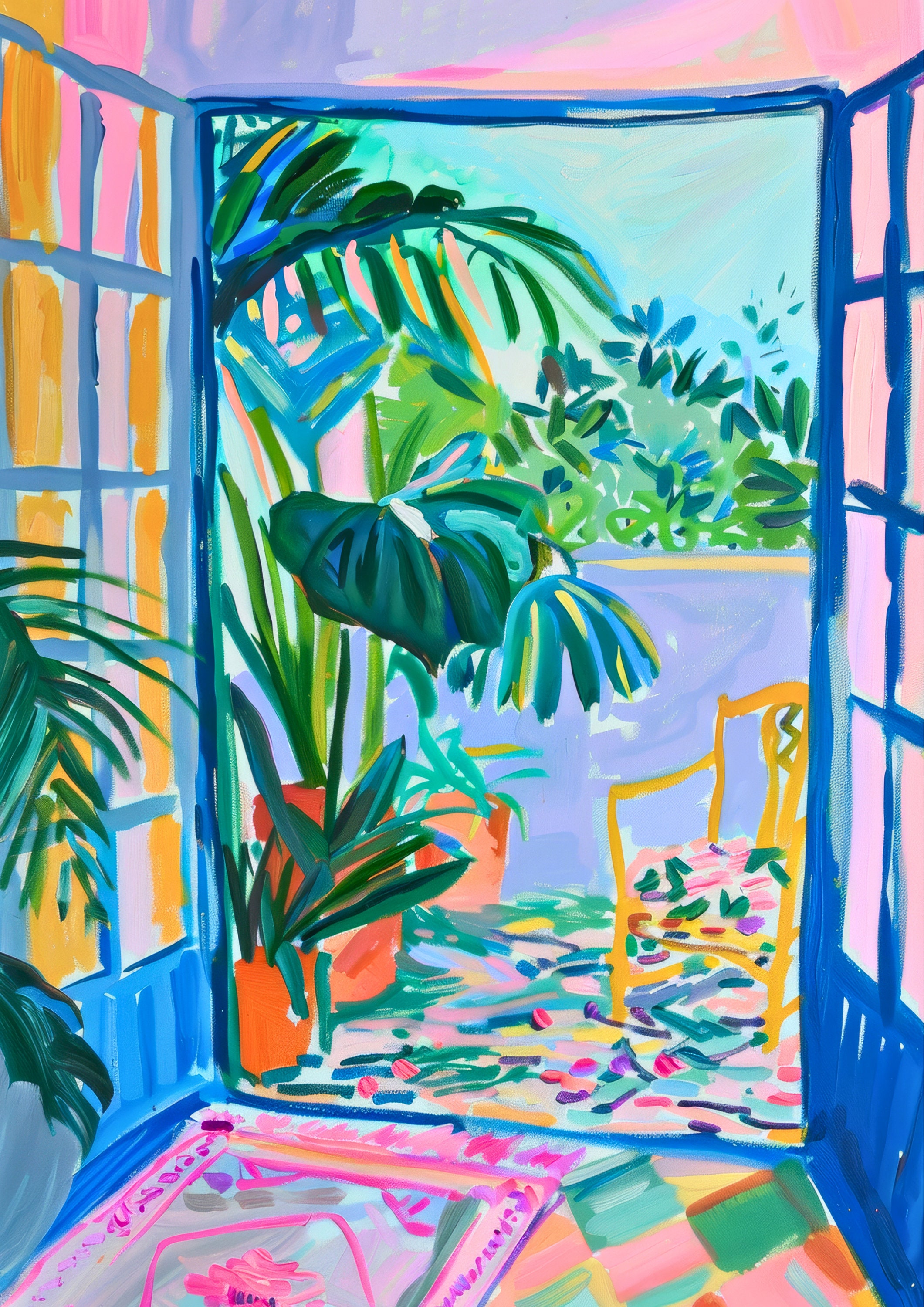 Matisse Open Window Art Print Matisse Inspired Wall Art Neon Print ...