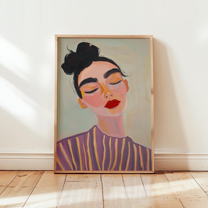 Modern Woman Portrait | Dreamy Abstract Feminine Poster | Female ...