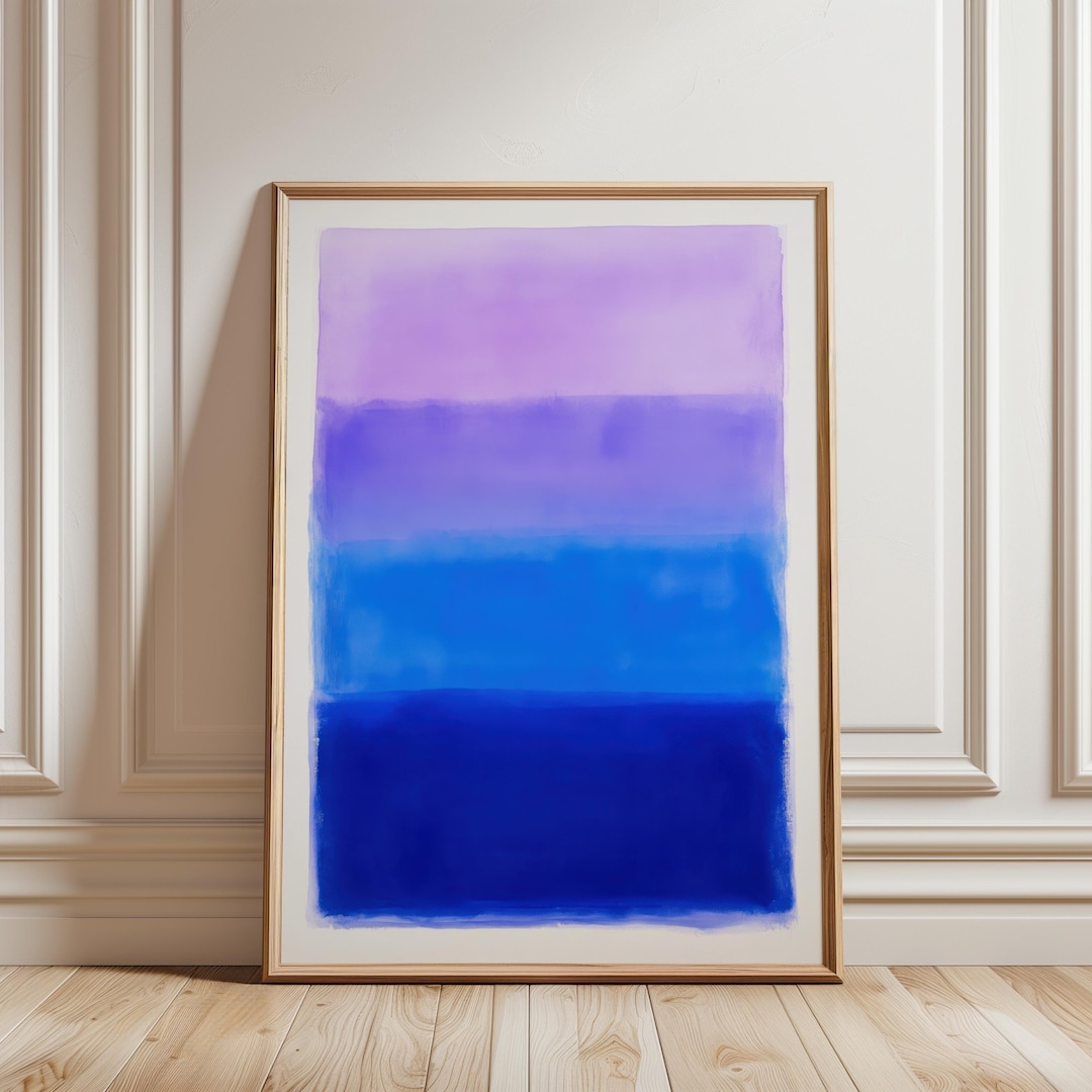 Calming Gradient Color Field Art Print | Abstract Blue & Purple ...