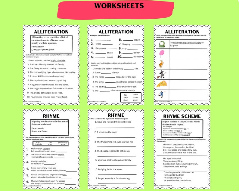 Figurative Language Worksheets: Metaphor Simile - Etsy