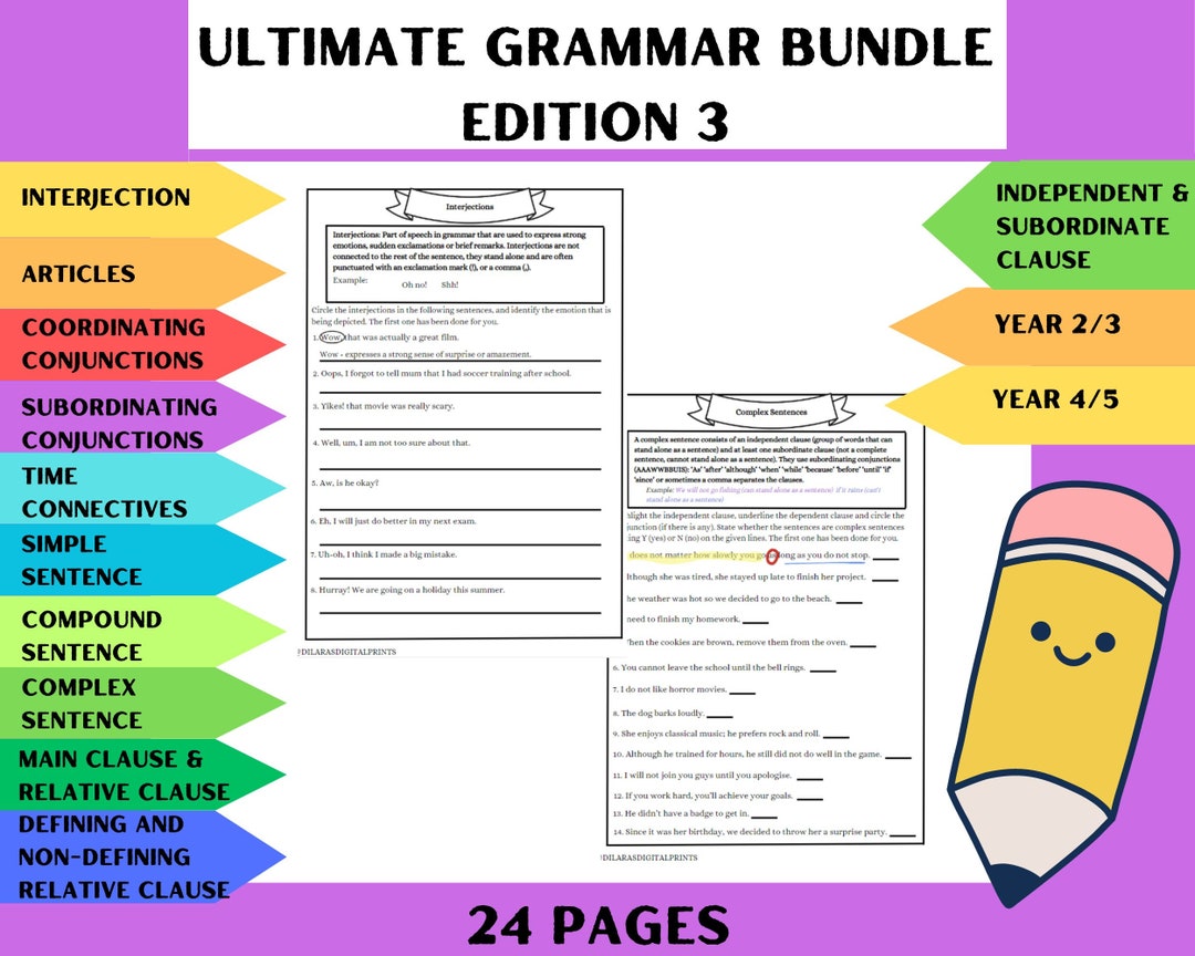 Ultimate Grammar Bundle Volume 3: Articles, Interjection, Conjunction ...
