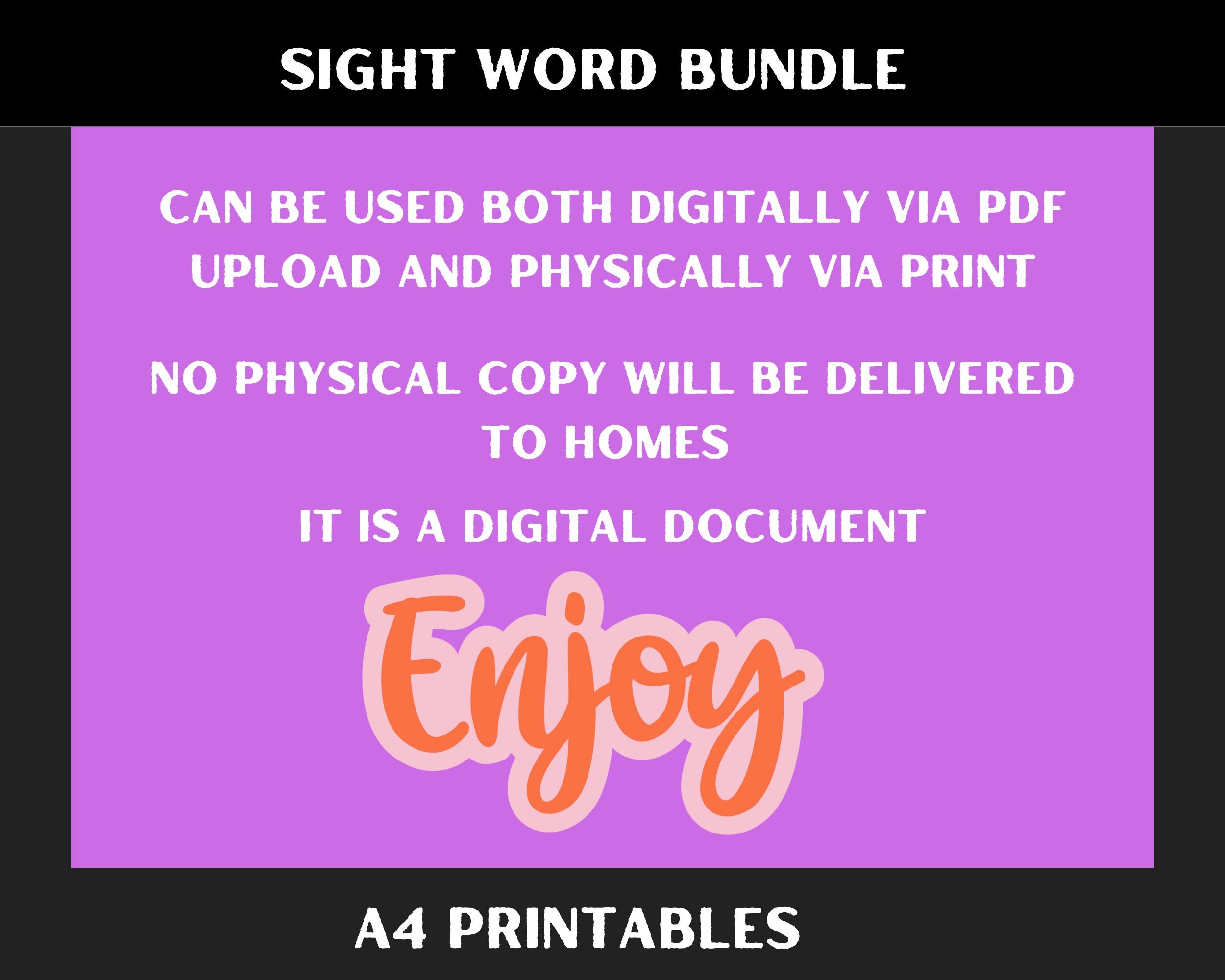 Sight Word Practice for Kids, Sight Word Flash Cards, K-2 Sight Word ...