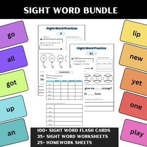 Sight Word Practice for Kids, Sight Word Flash Cards, K-2 Sight Word ...