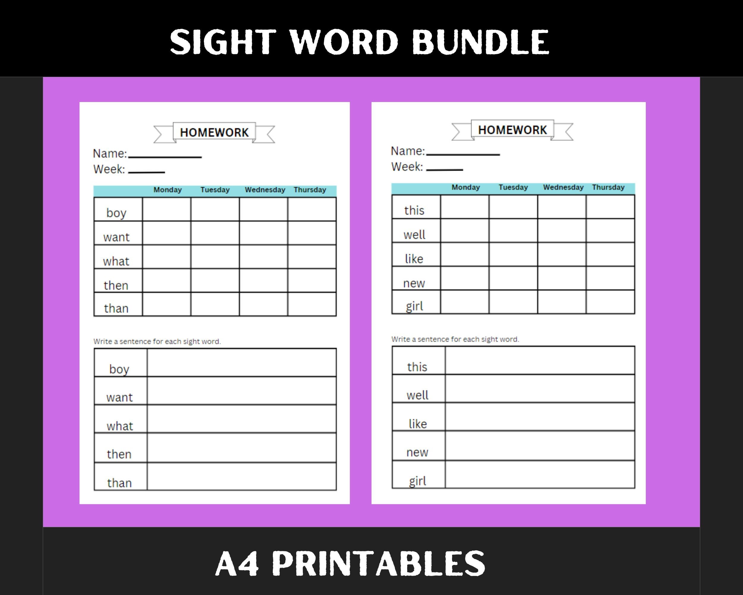 Sight Word Practice for Kids, Sight Word Flash Cards, K-2 Sight Word ...