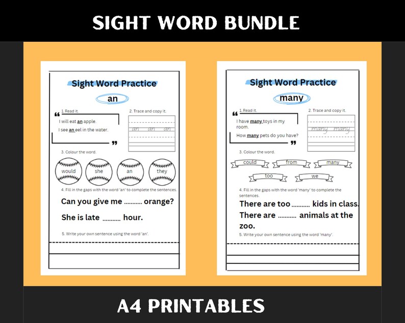 Sight Word Practice for Kids, Sight Word Flash Cards, K-2 Sight Word ...