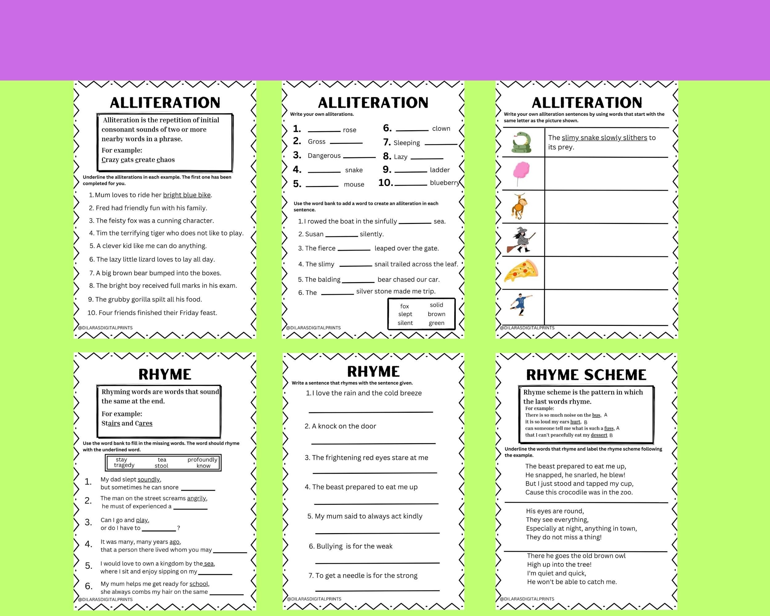 Figurative Language Worksheets: Metaphor, Simile, Personification ...
