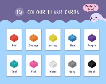 Printable Colour Flash Cards, Color Learning Cards, Preschool ...