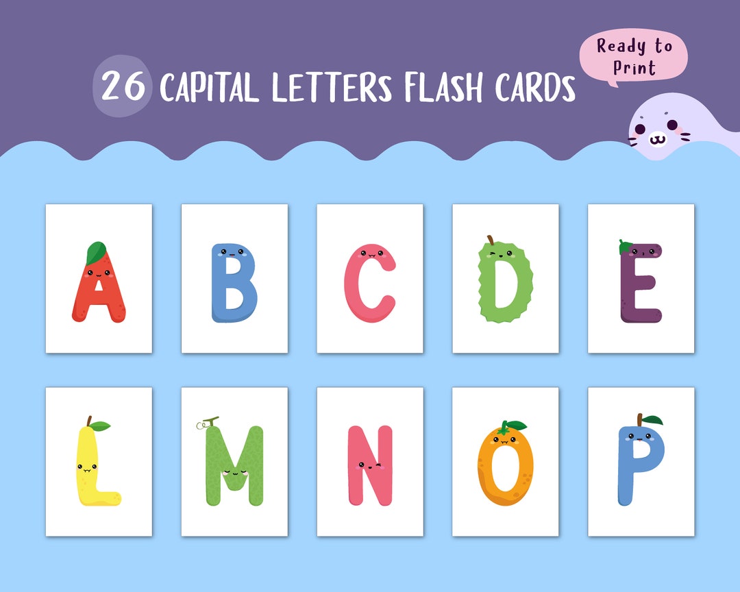 26 Capital Letter Flash Card, Educational Material, Pre-school ...