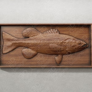 Bass Fish - STL File for CNC Wood Carving - Etsy