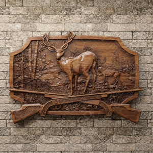 Hunter Deer Scene - STL File for CNC Wood Carving - Etsy