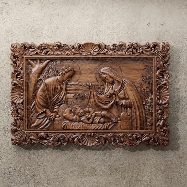 Buy Baby Jesus Scene Stl File for Cnc Wood Carving Online In India ...