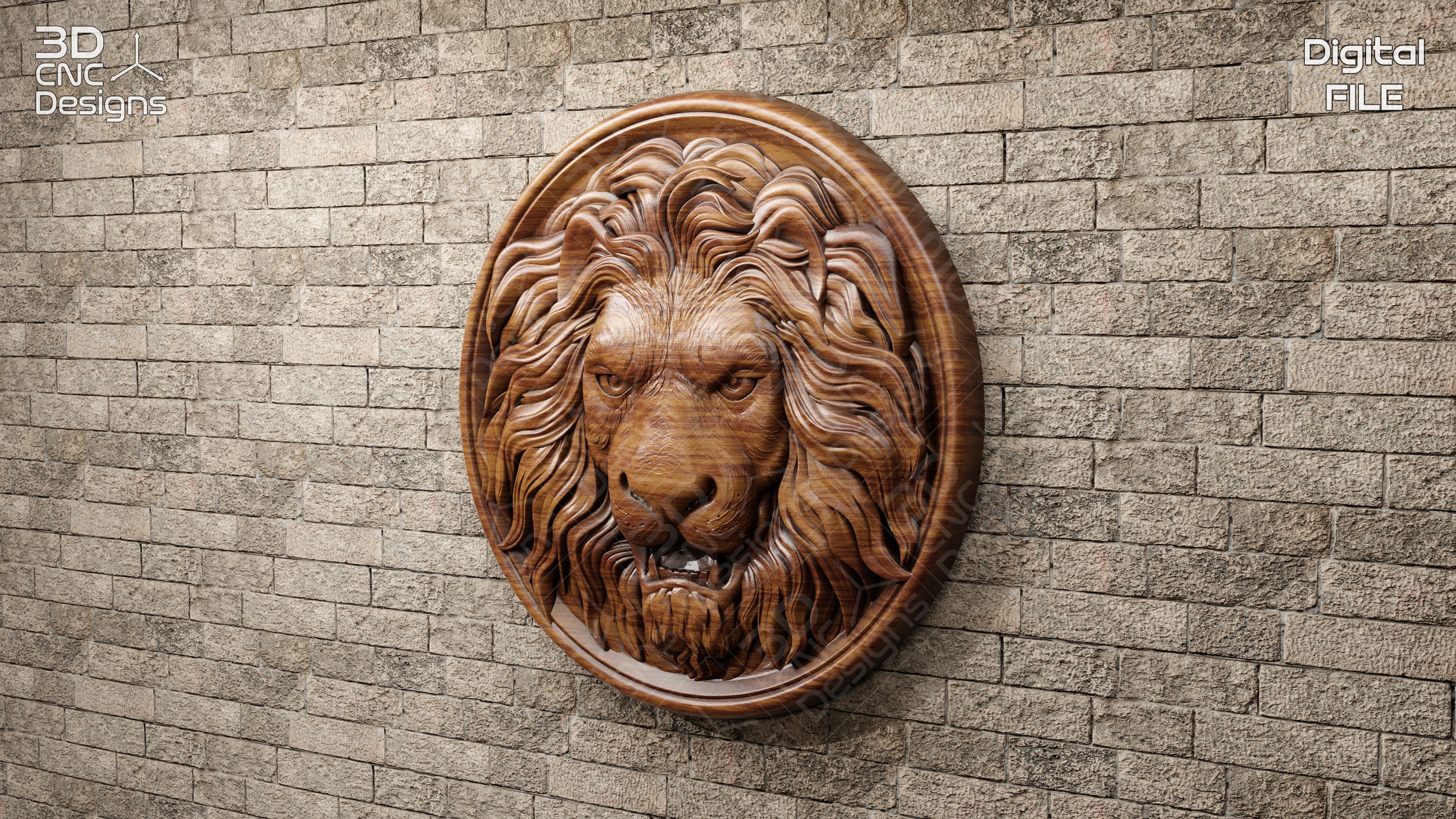 Lion Head STL File for CNC Wood Carving - Etsy