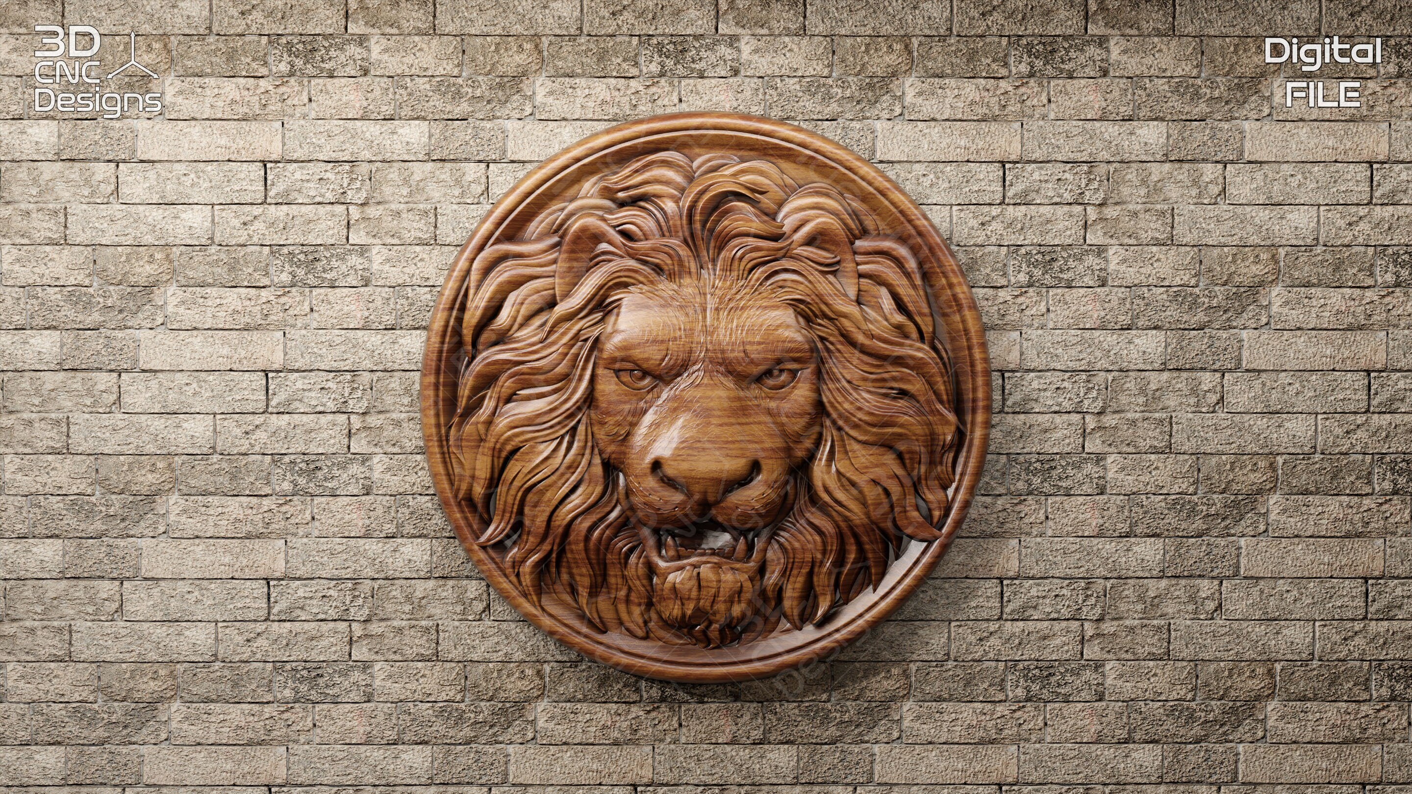 Lion Head STL File for CNC Wood Carving - Etsy