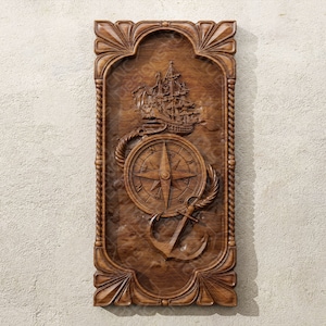 Anchor, Compass and Ship - STL File for CNC Wood Carving - Etsy