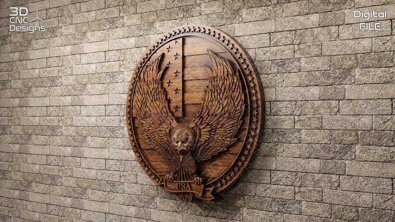 USA Eagle STL File for CNC Wood Carving - Etsy