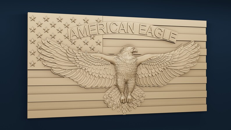 American Eagle Flag - STL File for CNC Wood Carving - Etsy