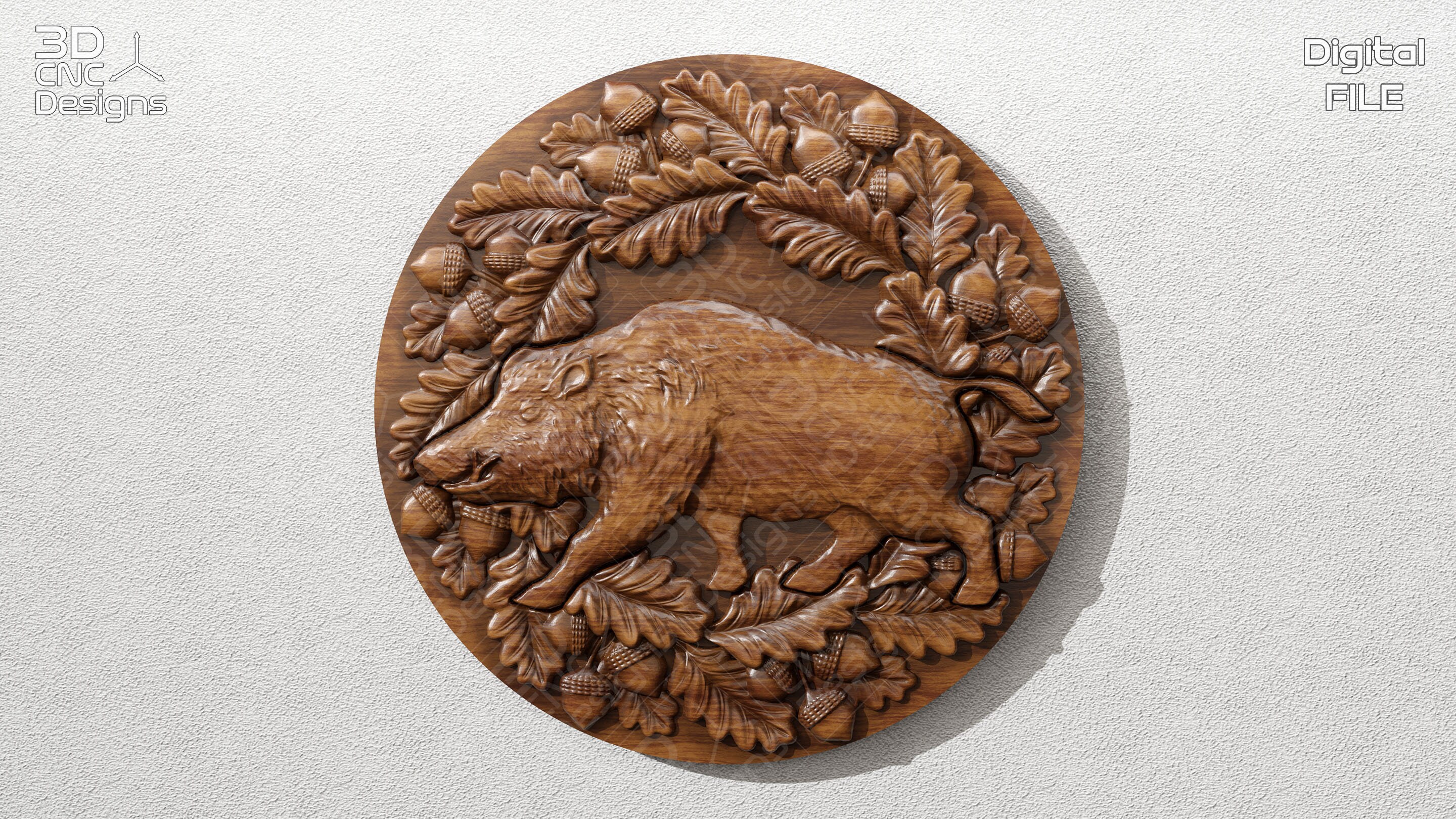 Boar STL File for CNC Wood Carving - Etsy