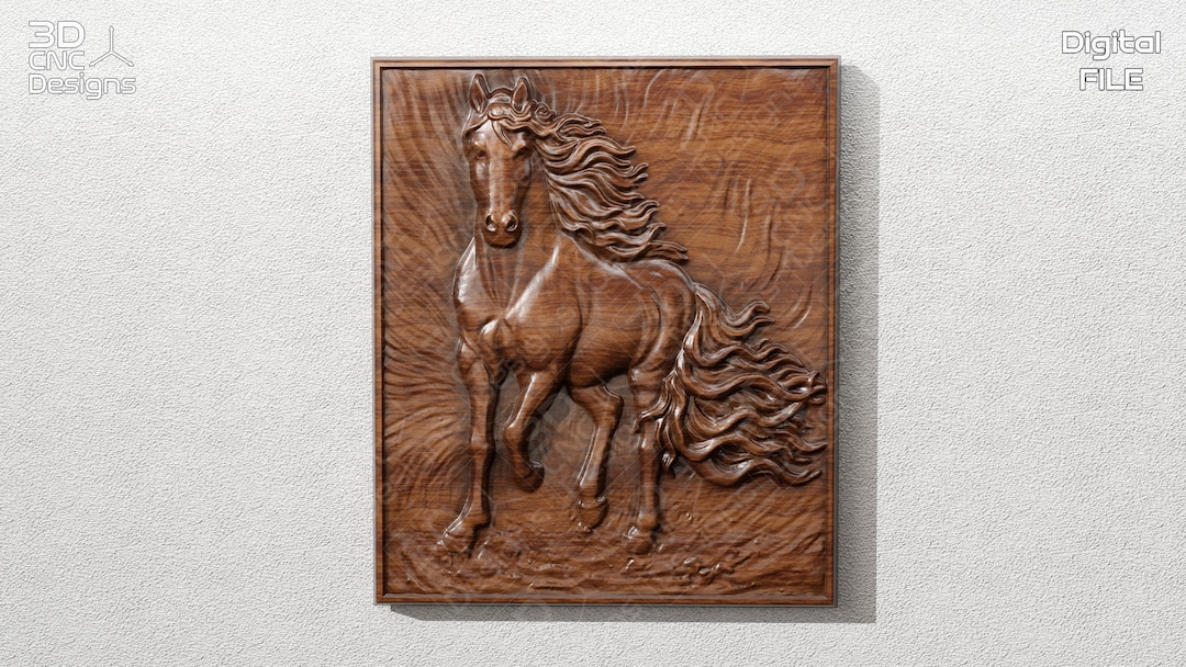 Horse - STL File for CNC Wood Carving - Etsy