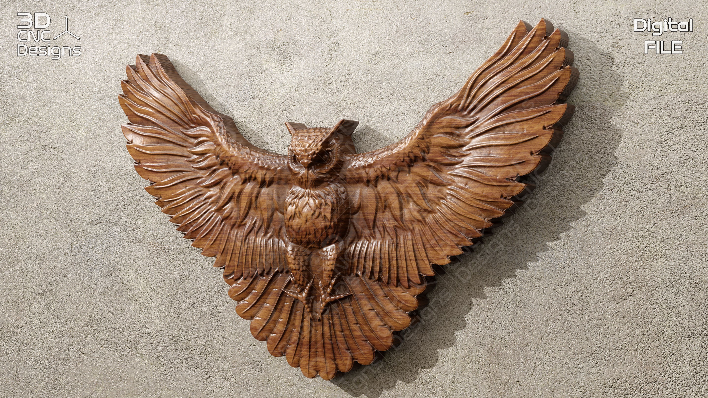 Owl V2 - STL File for CNC Wood Carving - Etsy