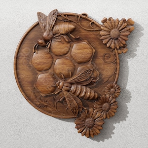 Bees and Honeycomb - STL File for CNC Wood Carving - Etsy