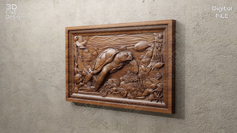 Sea Turtle STL File for CNC Wood Carving - Etsy Canada