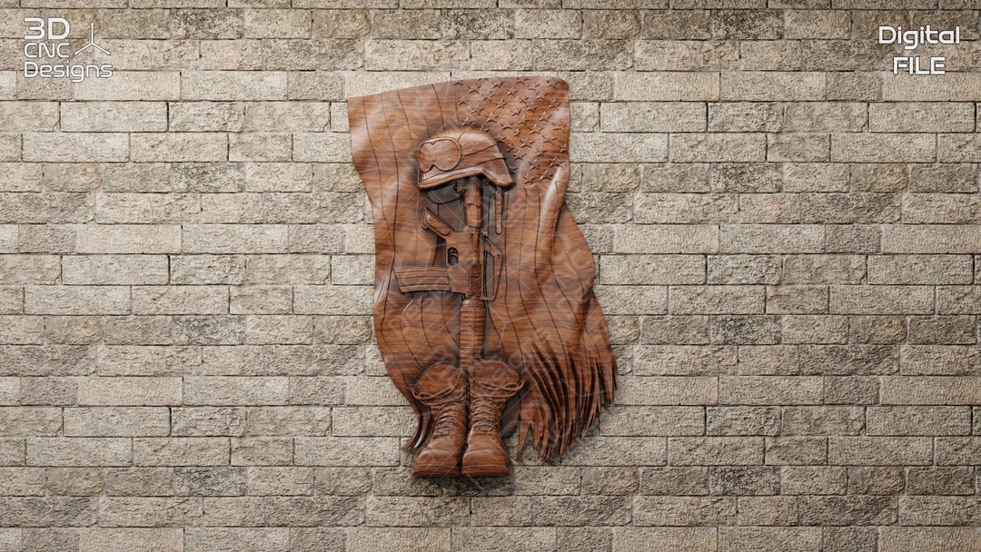 Patriotic Military Tribute - STL File for CNC Wood Carving - Etsy