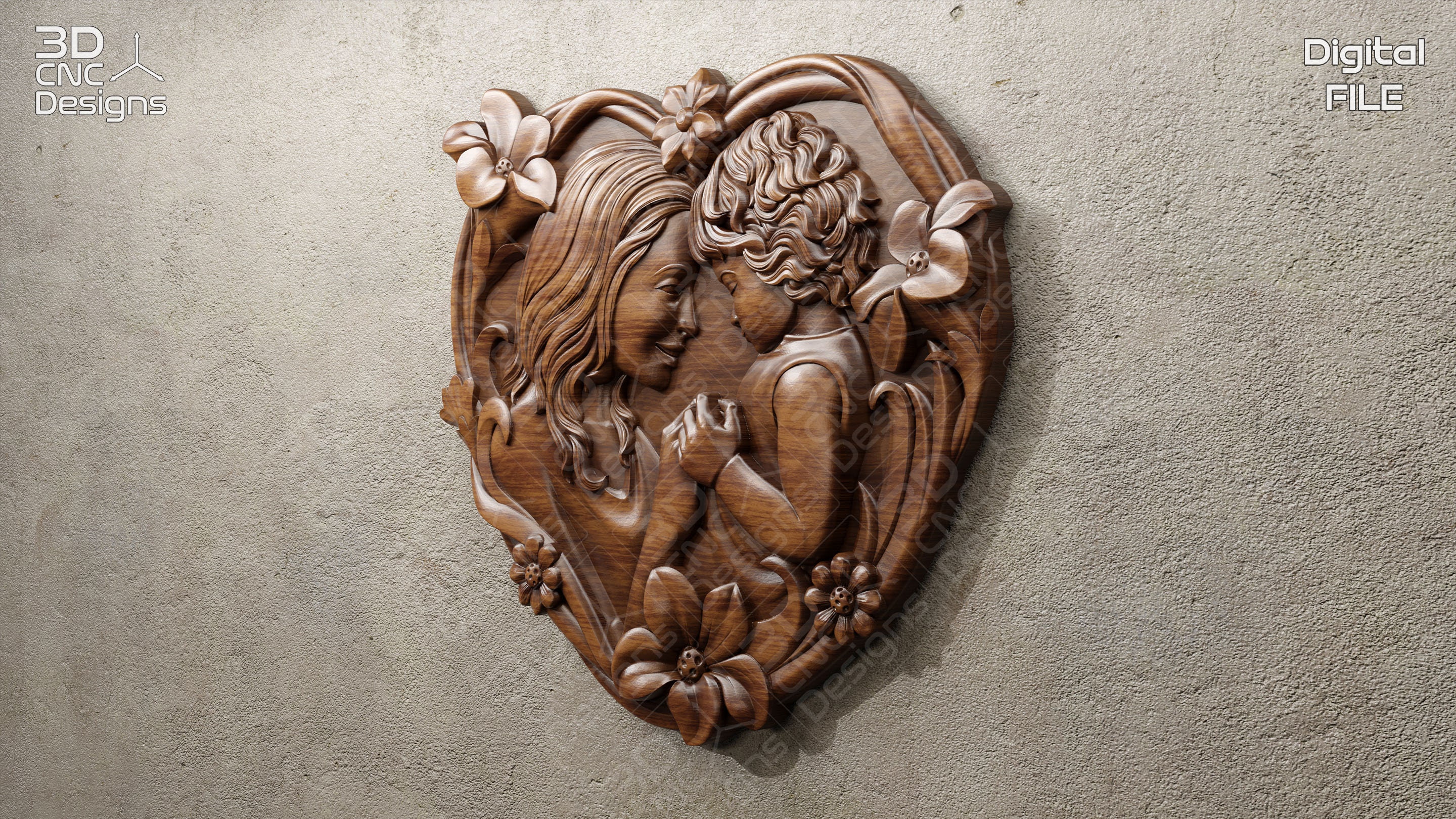 Mother and Child - STL File for CNC Wood Carving - Etsy