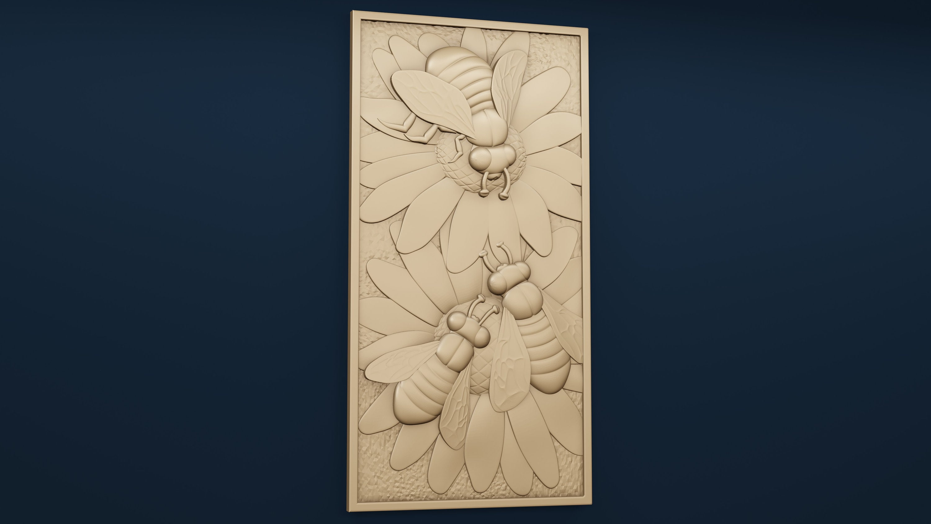 Bees on Flowers STL File for CNC Wood Carving - Etsy