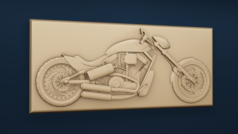 Motorcycle STL File for CNC Wood Carving - Etsy