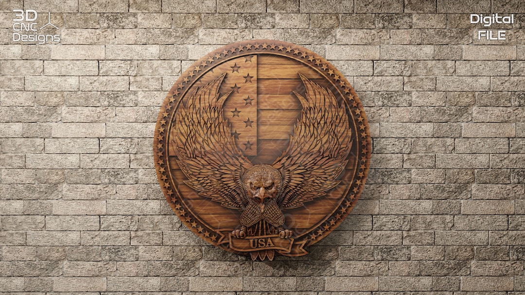 USA Eagle - STL File for CNC Wood Carving - Etsy