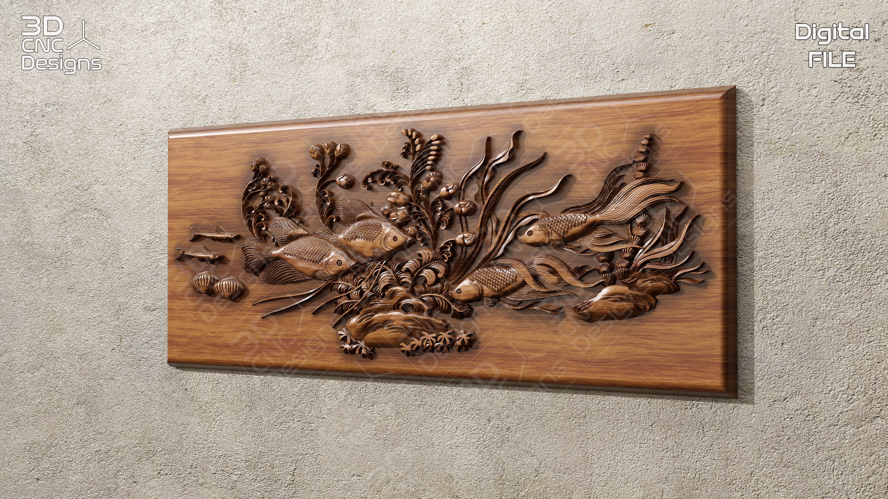 Underwater Fish STL File for CNC Wood Carving - Etsy