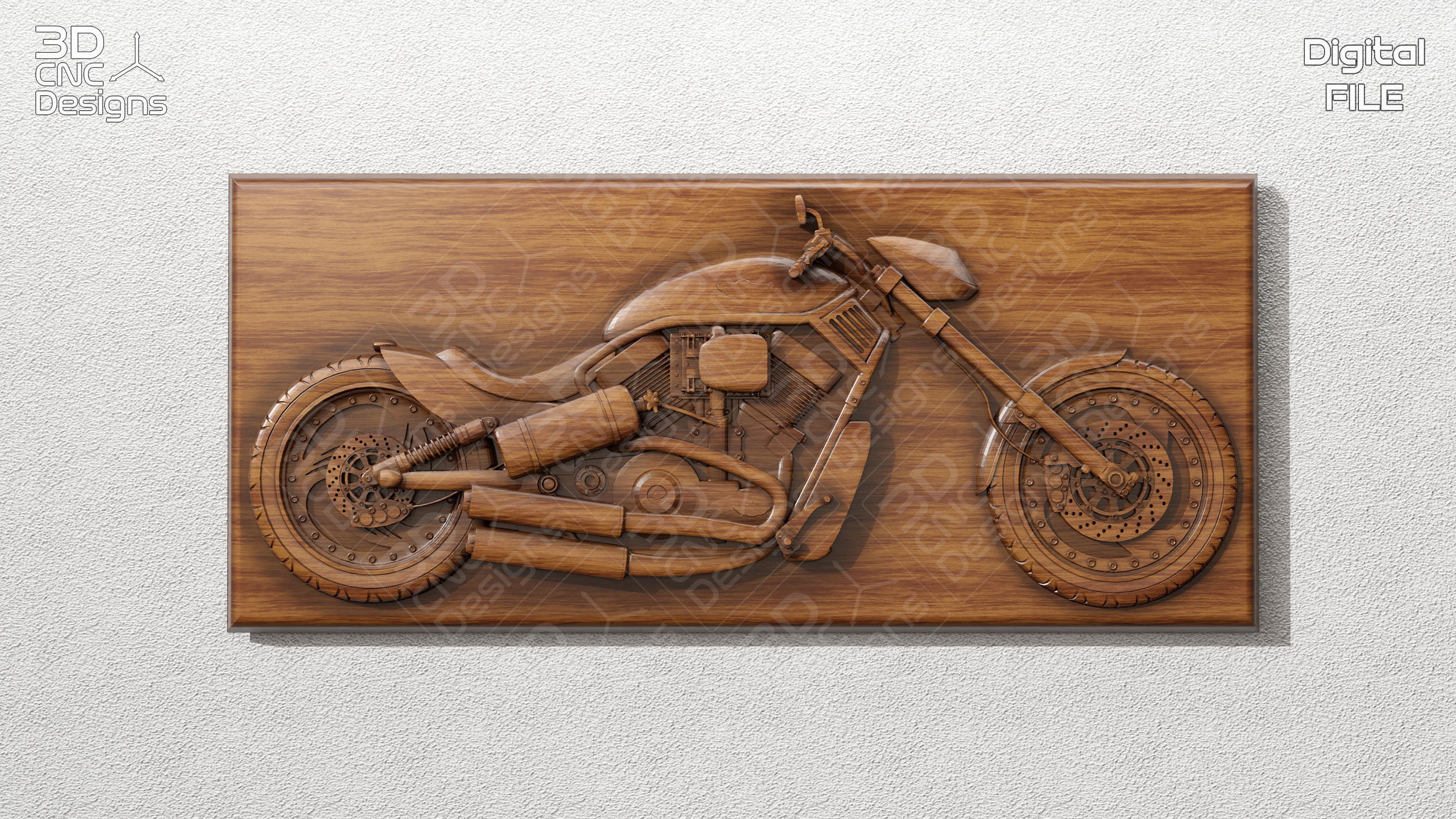 Motorcycle - STL File for CNC Wood Carving - Etsy