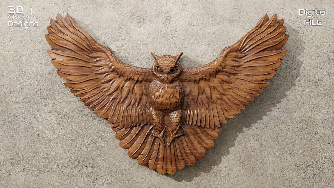 Owl V2 - STL File for CNC Wood Carving - Etsy
