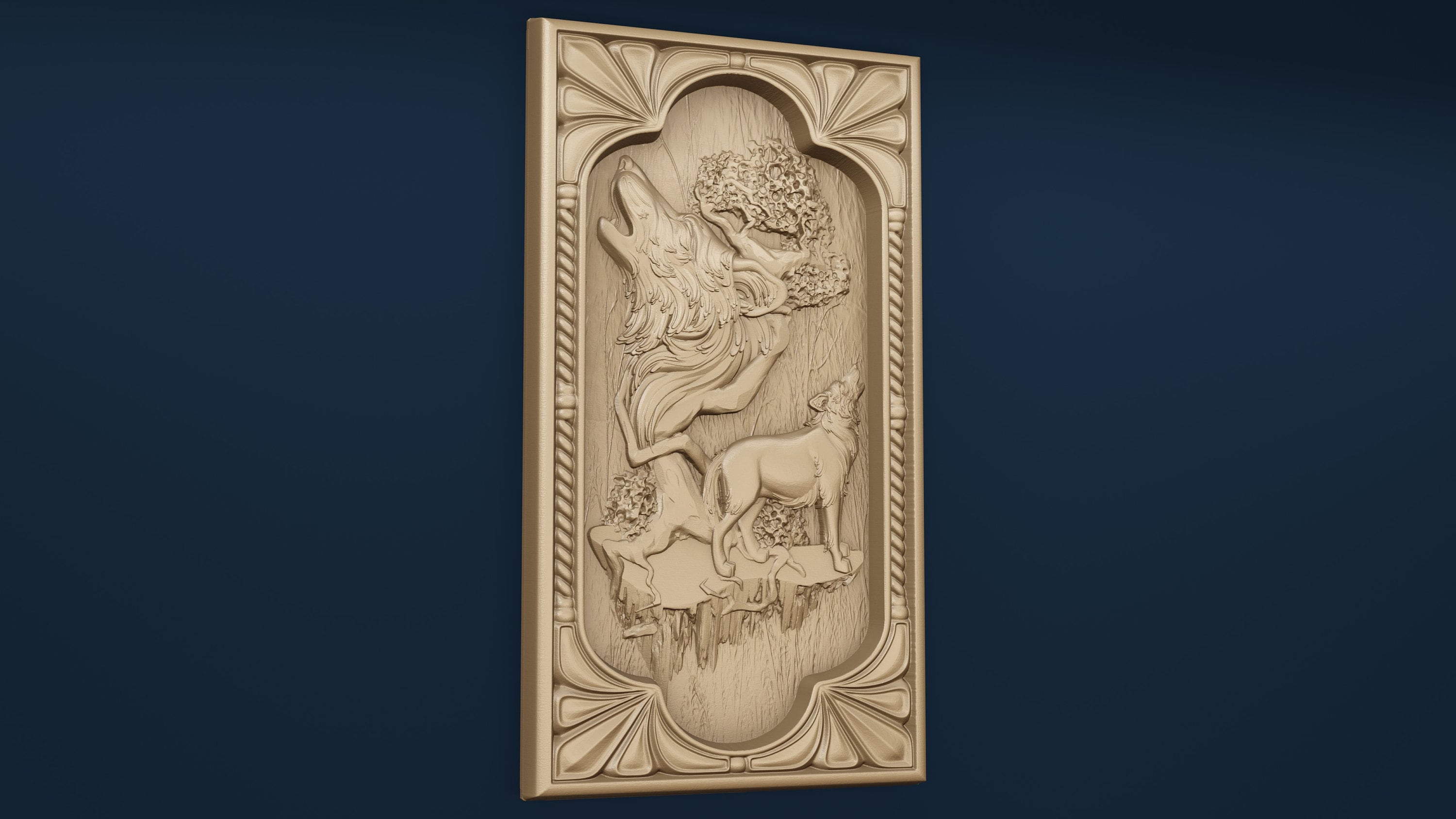 Wolf Scene - STL File for CNC Wood Carving - Etsy