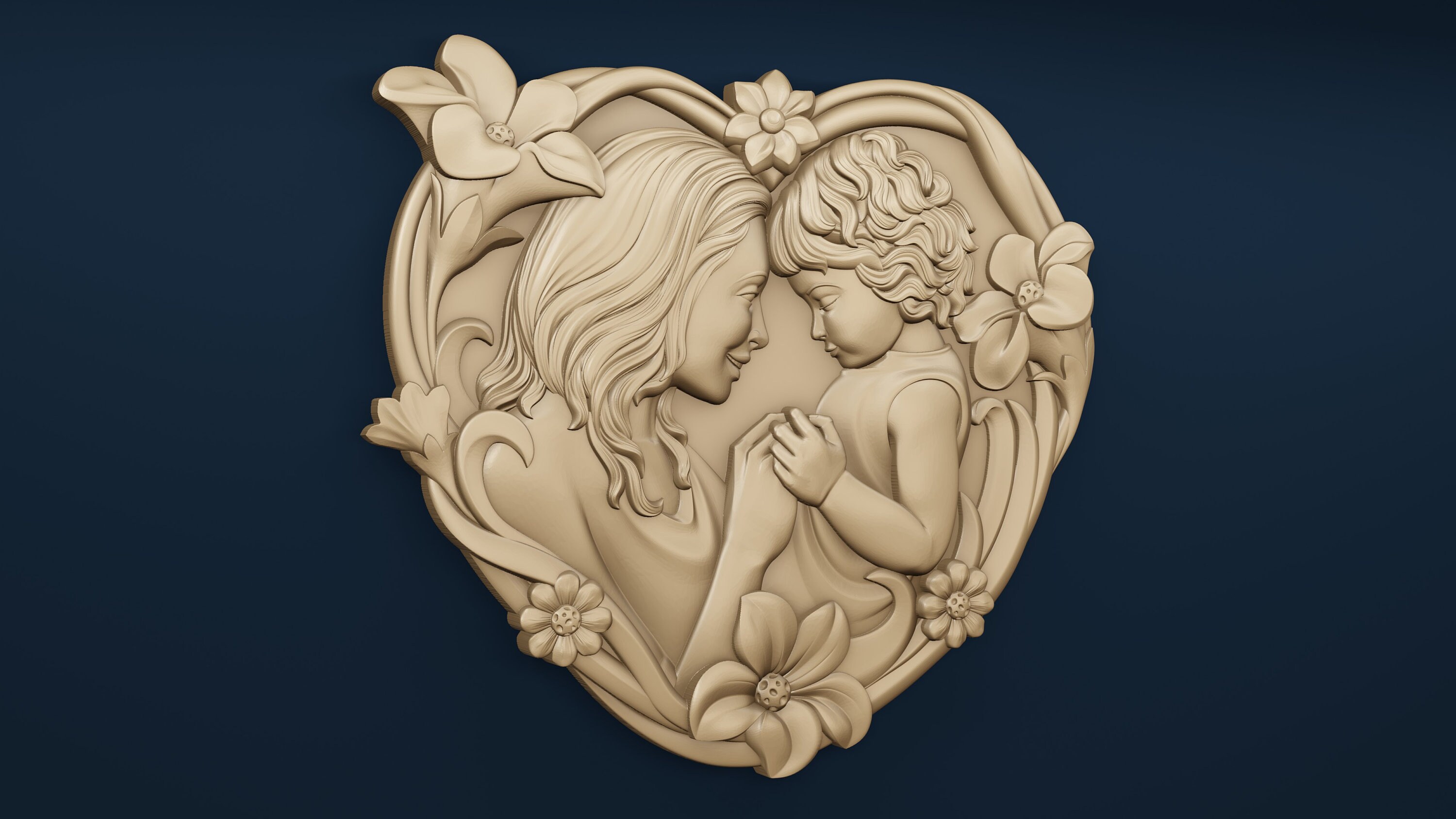 Mother and Child - STL File for CNC Wood Carving - Etsy