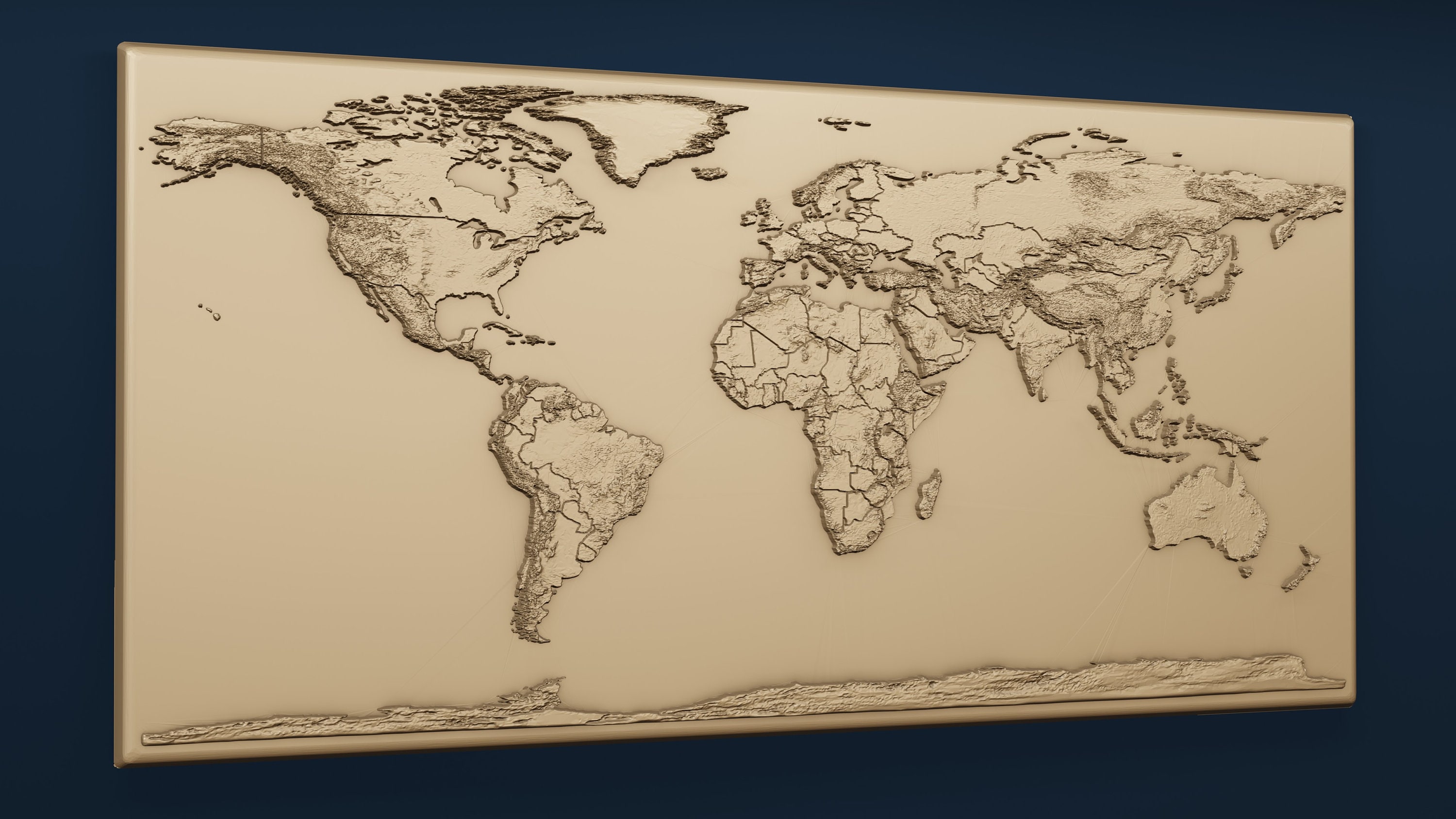 World Map V2 STL File for CNC Wood Carving - Etsy Canada